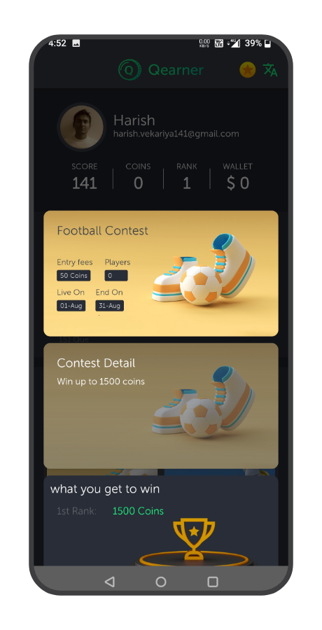 Qearner – Quiz App | Android Quiz game with Earning System + Admin panel by WRTeam